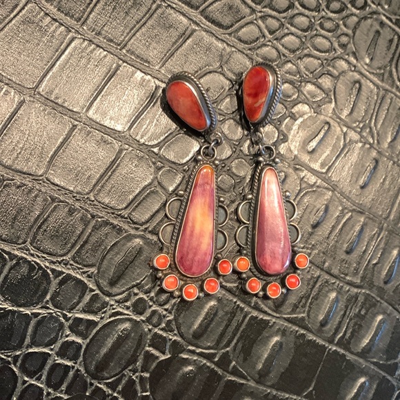 Jewelry | Purple And Orange Spiny Oyster Earrings | Poshmark